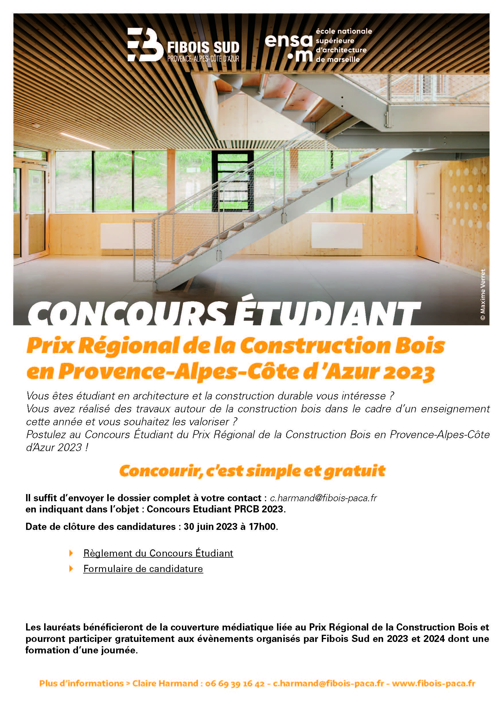 Appel à candidature • Concours Étudiant du Prix Régional de la Construction Bois 2023 - ENSA ...